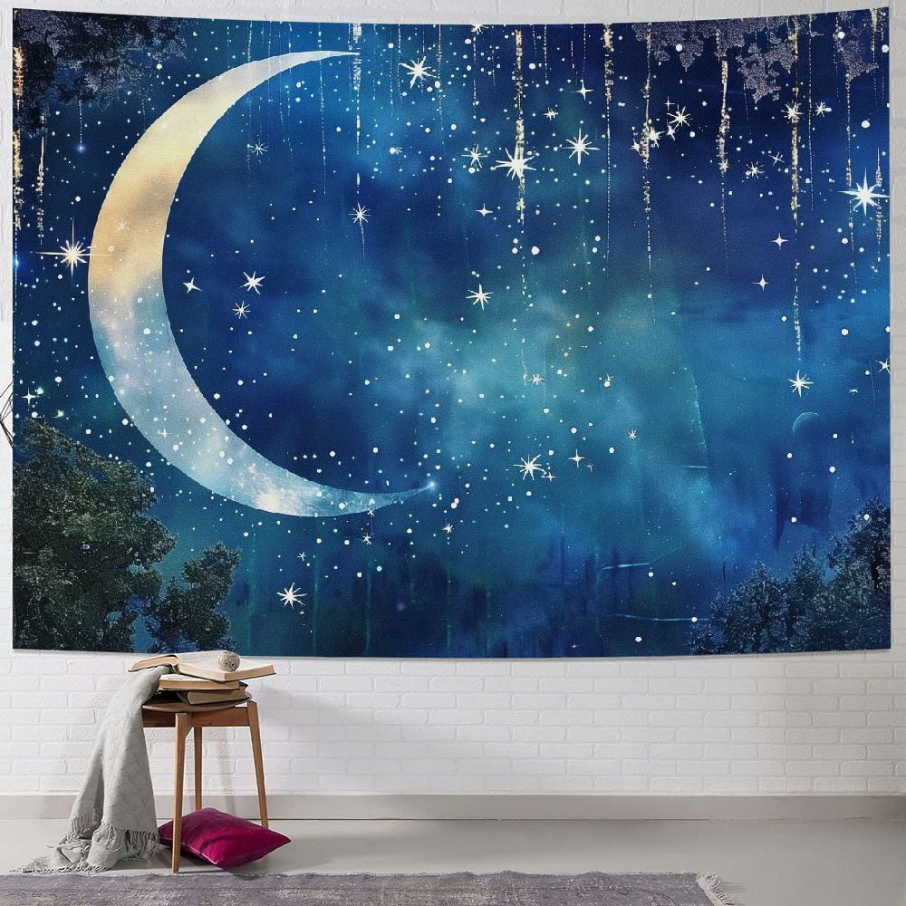 Nawypu Fairytale Tapestry Night Sky Forest Tapestry 80x60in Galaxy ...