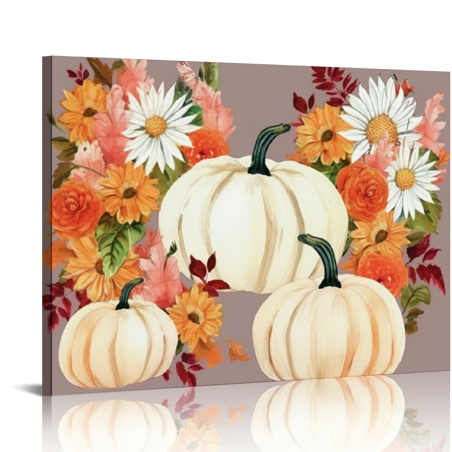 Nawypu Fall Canvas Wall Art, Vintage Autumn Orange Pumpkin Picture Wall ...