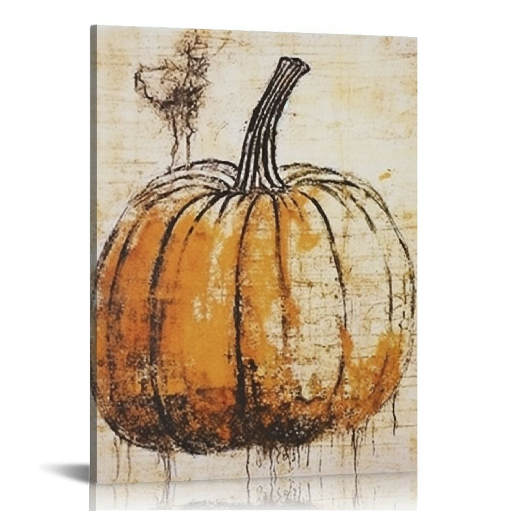 Nawypu Fall Wall Art Decor, Rustic Vintage Farmhouse Fall Pumpkin Wall ...