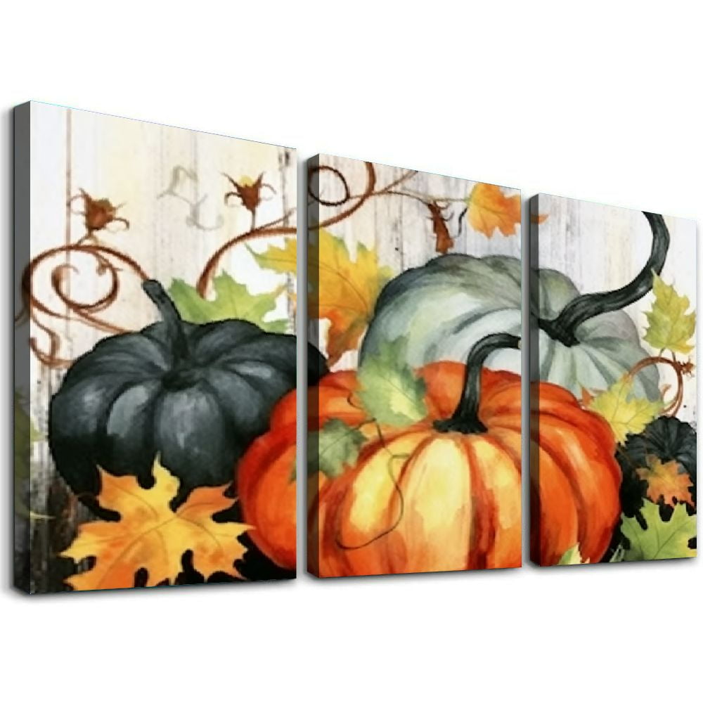 Nawypu Fall Wall Art Pumpkin Wall Decor for Kitchen Dining Room Autumn ...