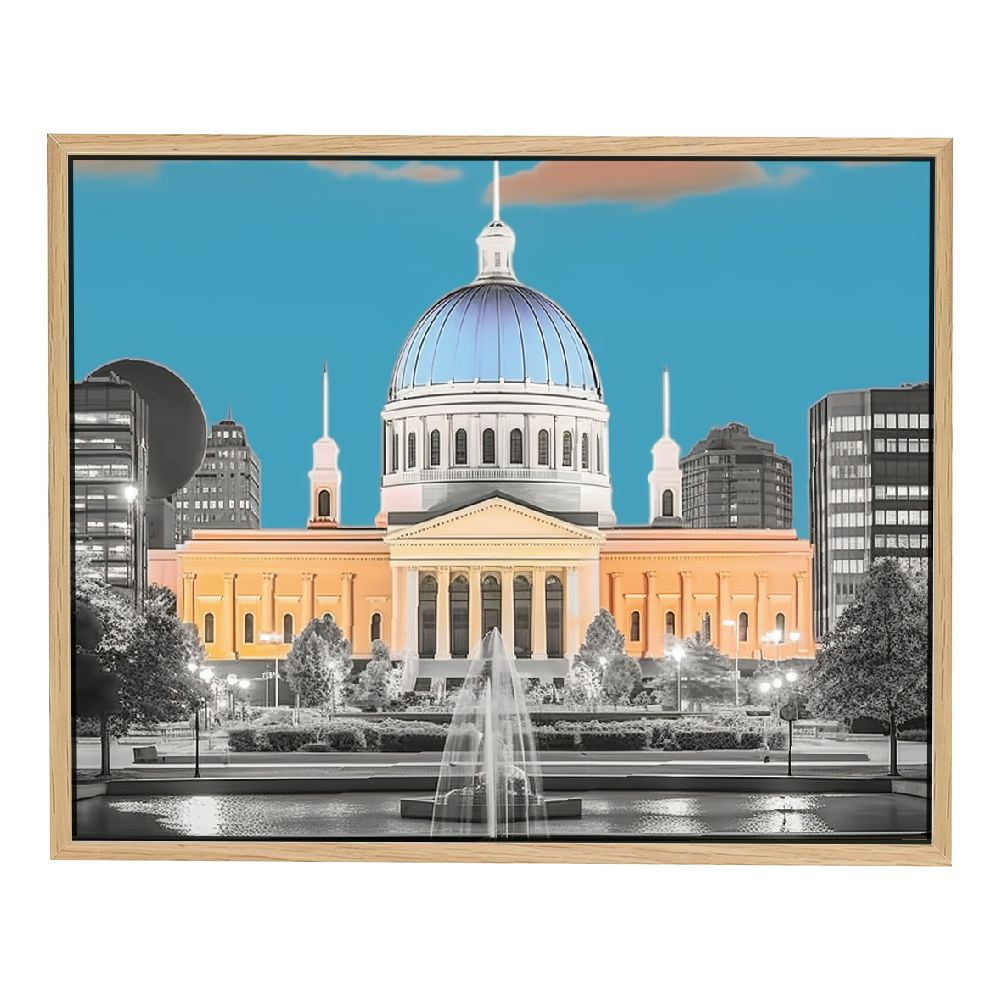 Nawypu Famous St. Louis Cityscape Canvas Wall Art Decor Black and White ...