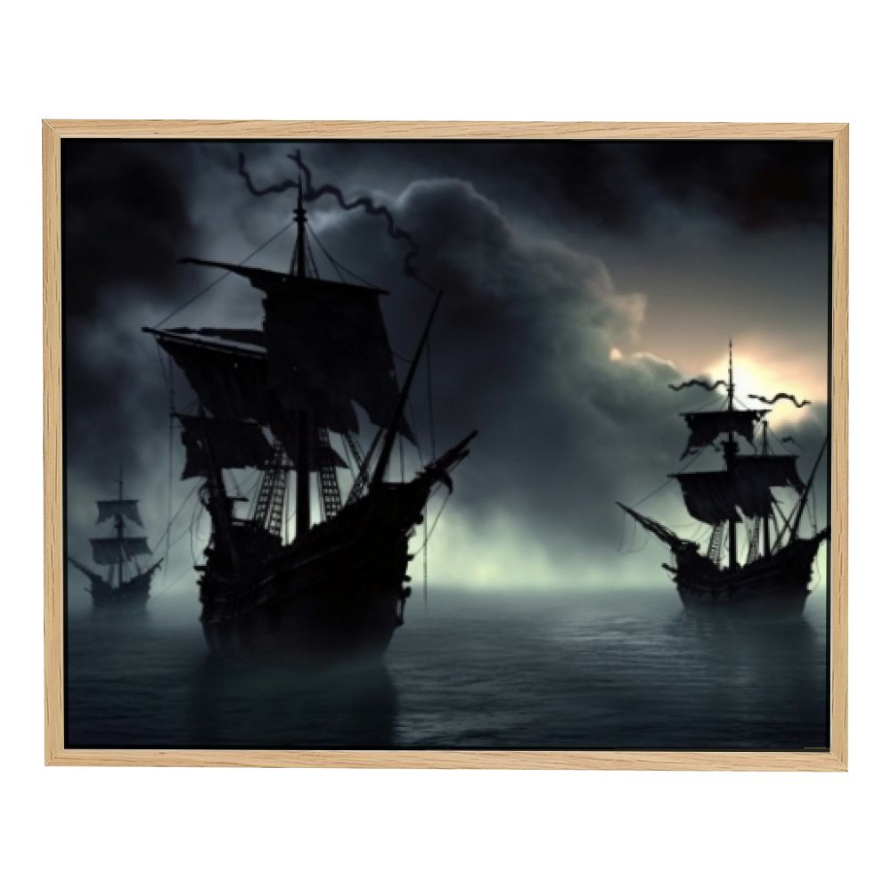 Nawypu Fantasy Boats on the Misty Lake Wall Art, Canvas Print Vikings ...