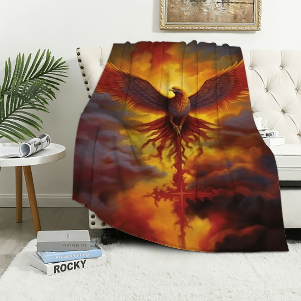 Nawypu Fantasy Phoenix Bird Pattern Throw Blanket Soft Cozy Warm ...