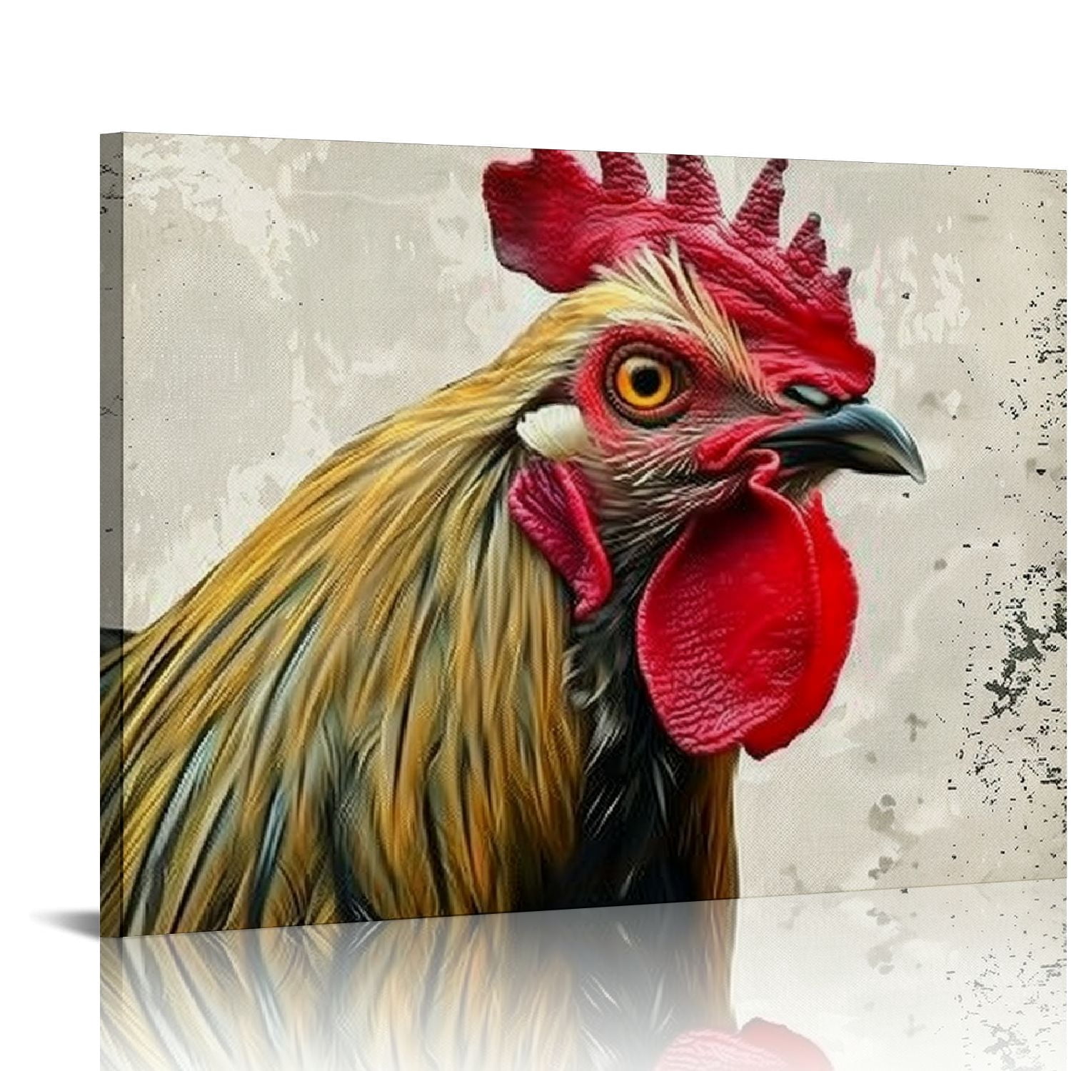Nawypu Farm Animal Farmhouse Wall Art: Highland Cow Rooster Pig Head ...