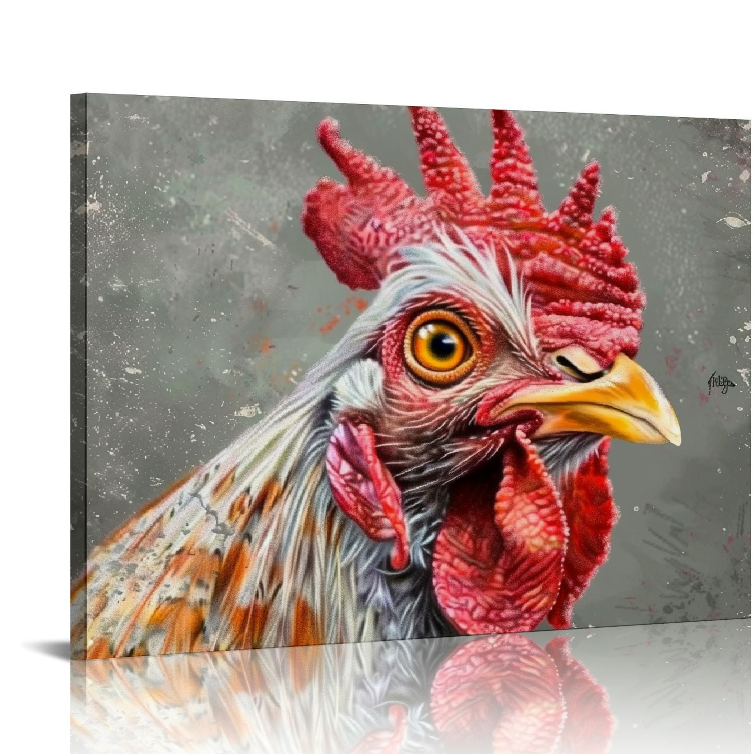 Nawypu Farm Animal Funny Rooster Kitchen Wall Decor Chicken Canvas ...