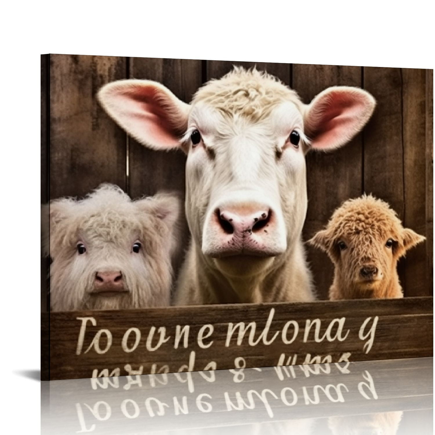 Nawypu Farmhouse Animal Wall Art Rustic Pig Cow Canvas Prints Painting ...