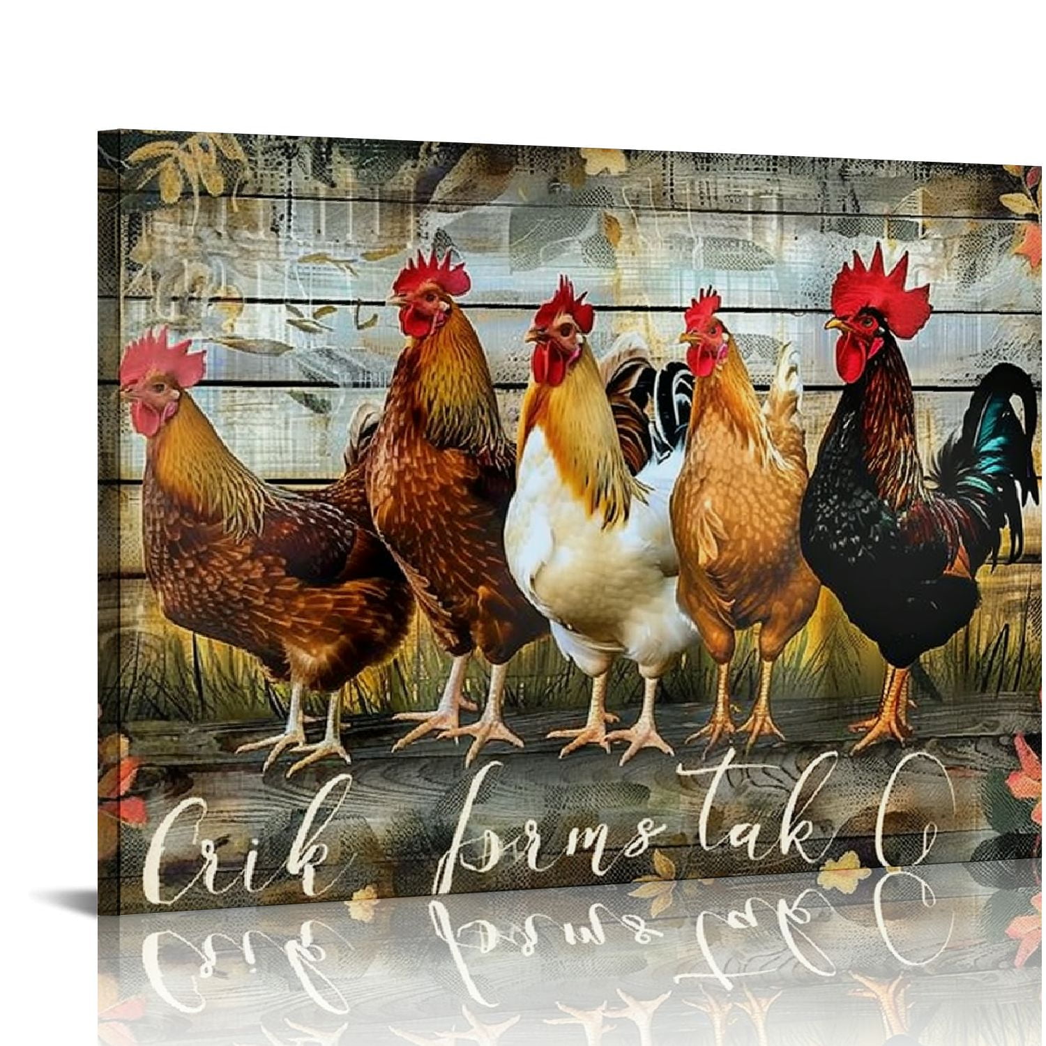 Nawypu Farmhouse Chicken Wall Art Country Rooster God Says You Are Wall ...