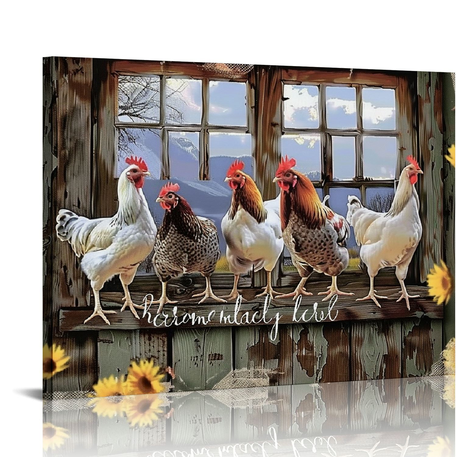 Nawypu Farmhouse Chicken Wall Decor Rustic Rooster Pictures Wall Art ...