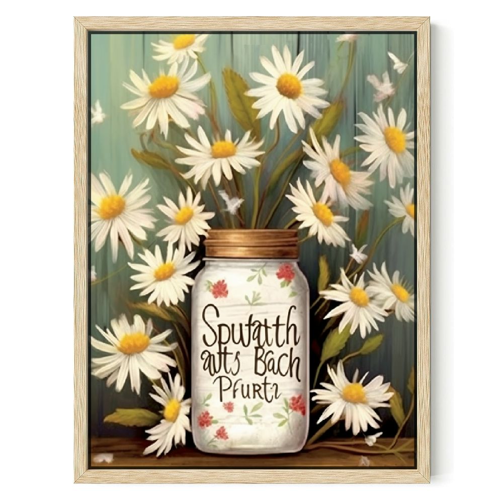 Nawypu Farmhouse Daisy Wall Decor Country Rustic Daisy Hummingbird ...