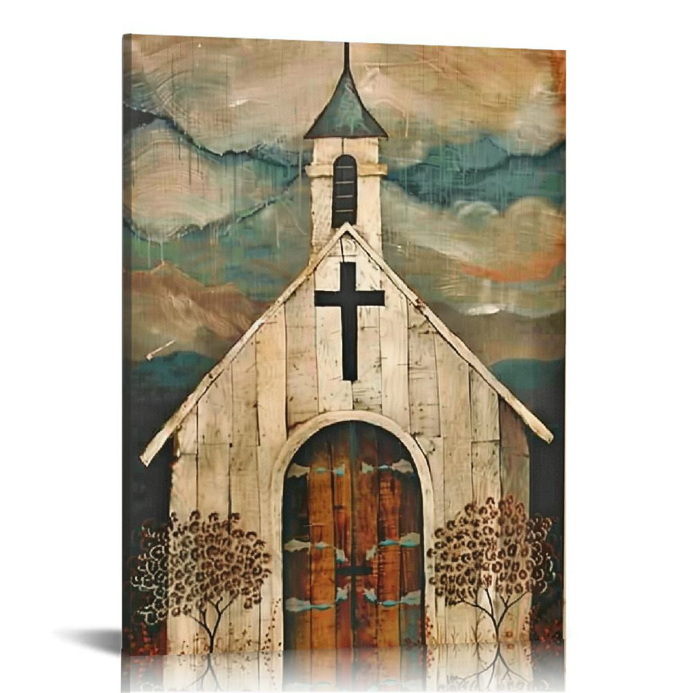 Nawypu Farmhouse Decor Wall Art Country Church Pictures Christian ...