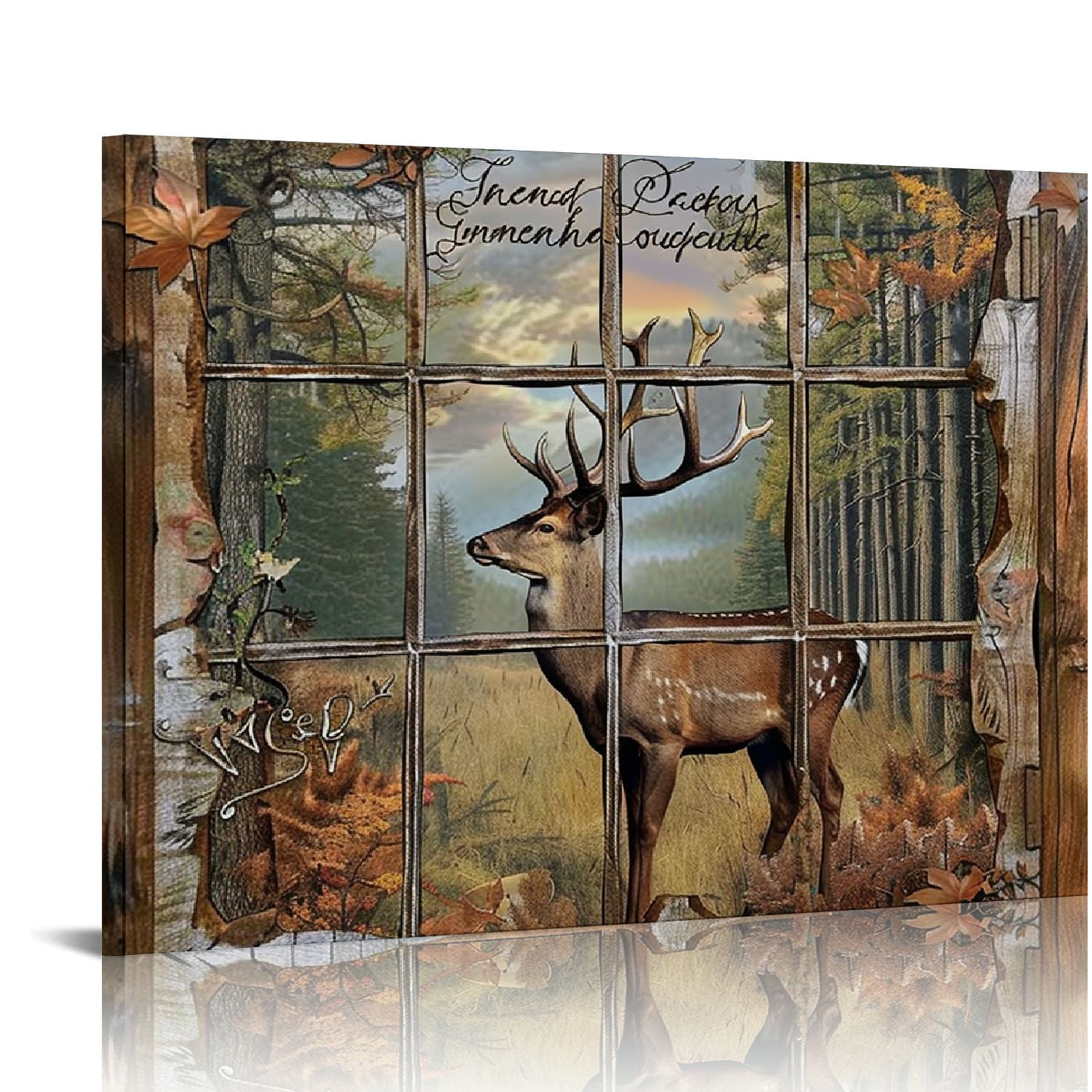 Nawypu Farmhouse Deer Wall Art Coutry Deer Wall Decor Rustic Wildlife ...