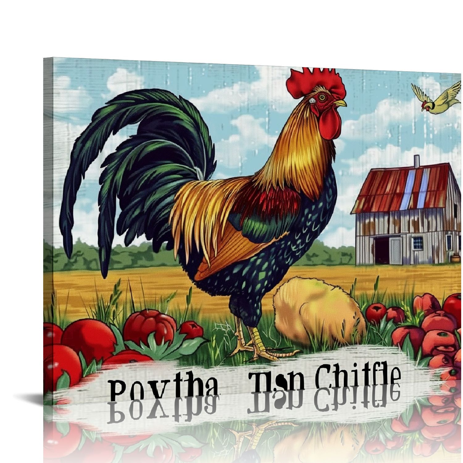 Nawypu Farmhouse Rooster Canvas Prints Wall Art Decor Desk Sign Rooster ...