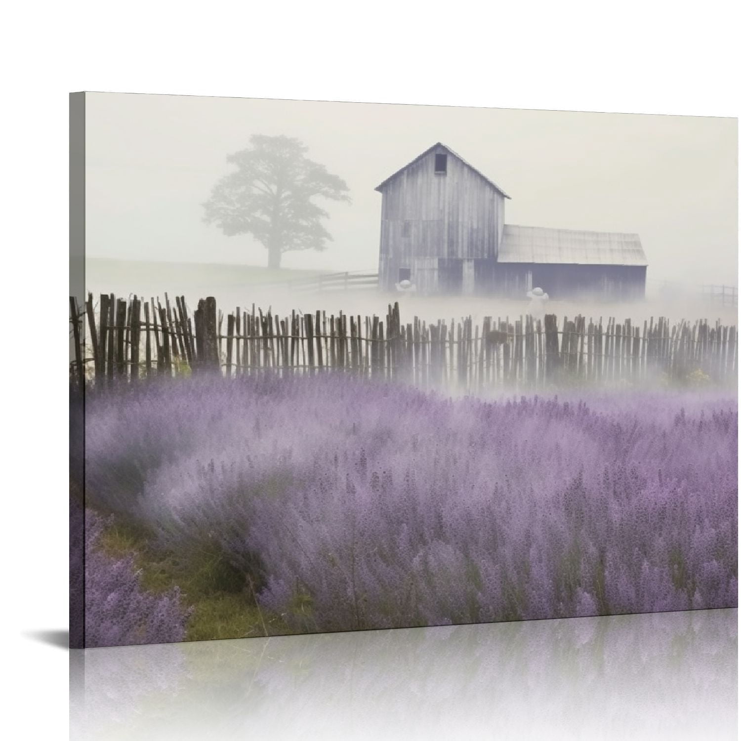 Nawypu Farmhouse Wall Art Barn Picture Wall Decor, Old White Barn and ...