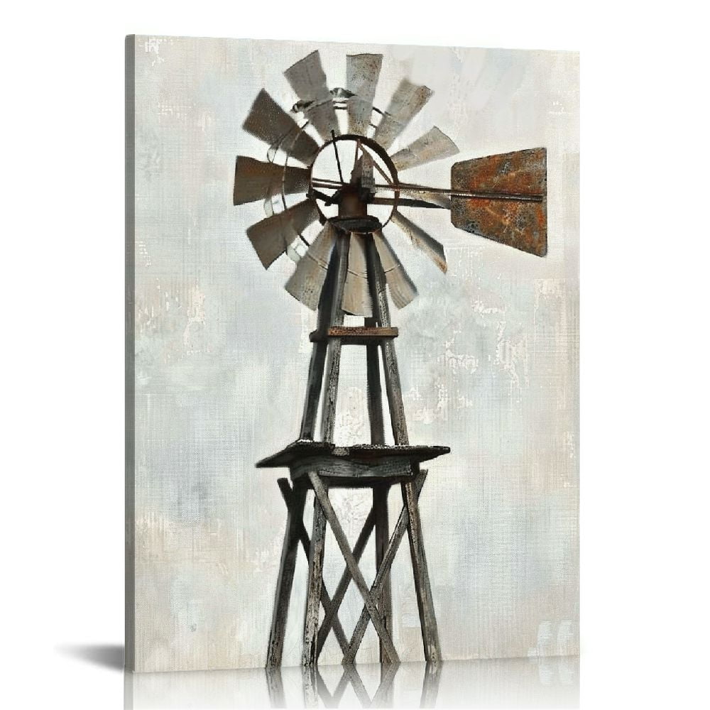 Nawypu Farmhouse Wall Art Rustic Barn Windmill Pictures Countryside ...