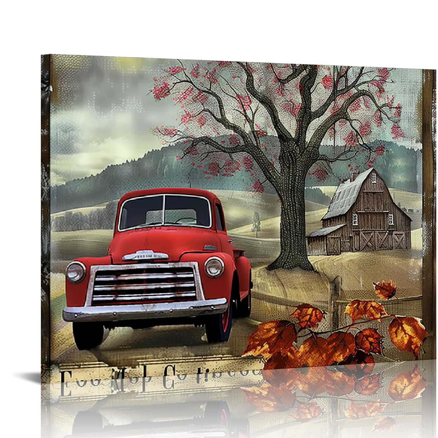 Nawypu Farmhouse Wall Decor Rustic Old Truck Barn Canvas Wall Art ...