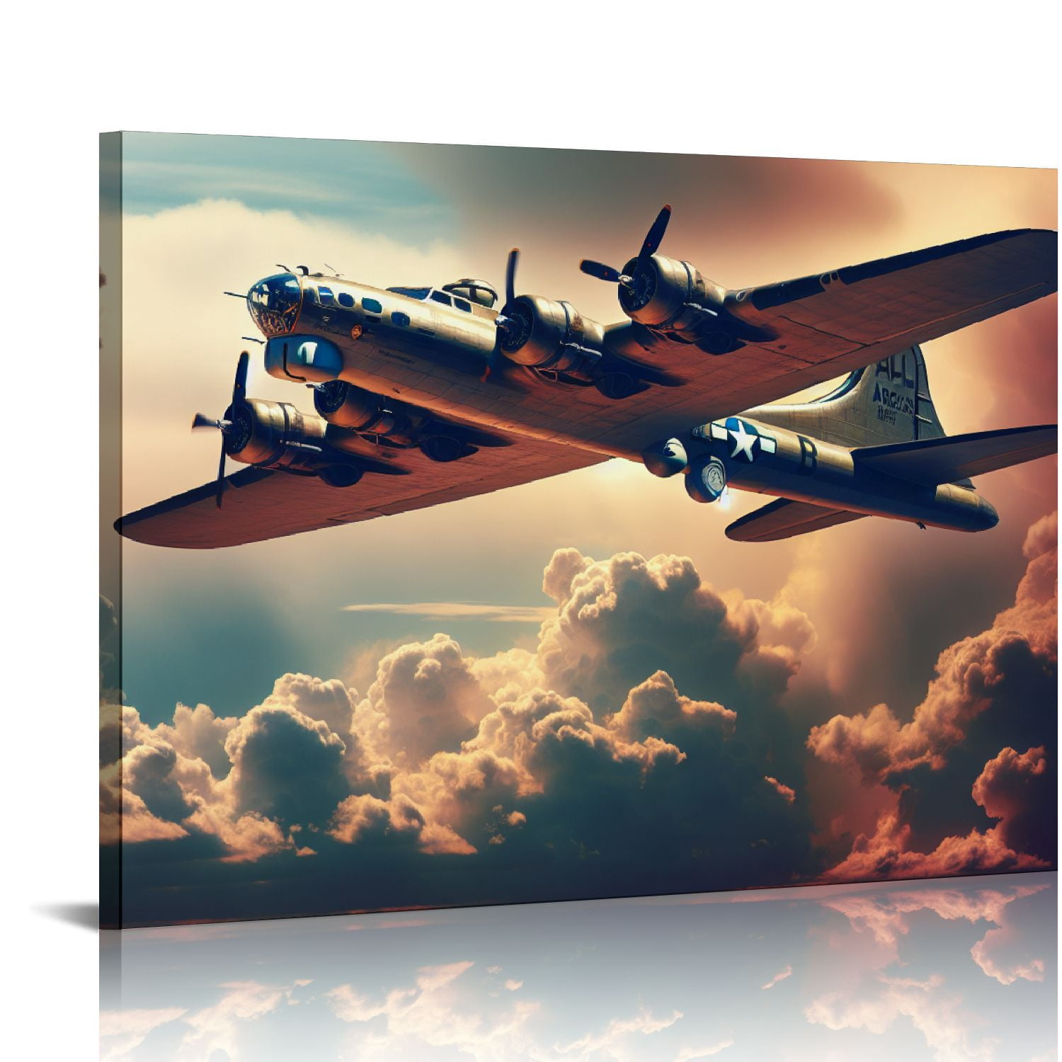 Nawypu Fashion Wall Art For Living Room - B-17 Flying Fortress Air ...