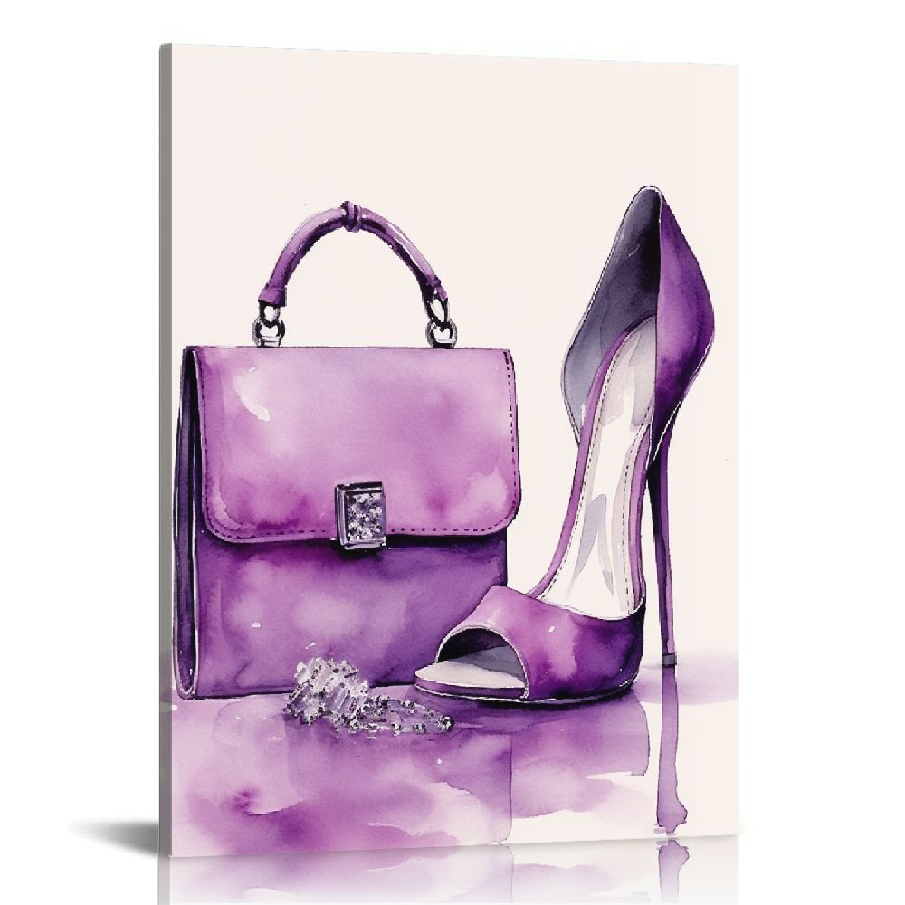 Nawypu Fashion Wall Art Framed - Purple Wall Decor Framed Wall Art for ...