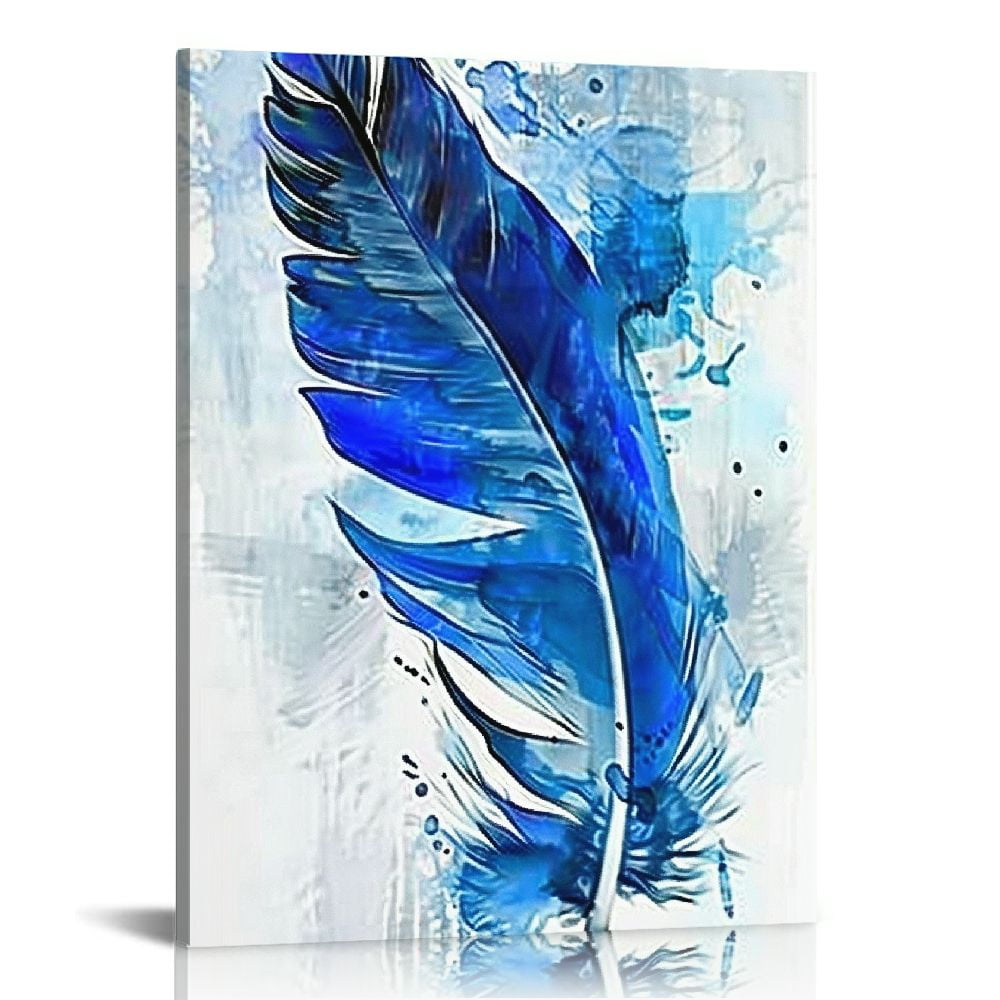 Nawypu Feather Canvas Wall Art for Living Room Bedroom Large Modern ...