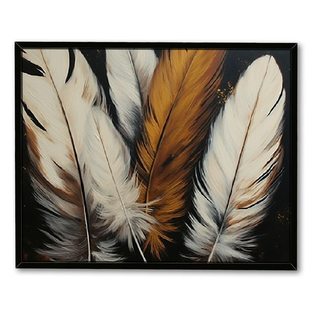 Nawypu Feather Framed Wall Art for Living Room Bedroom Wall Art Large ...