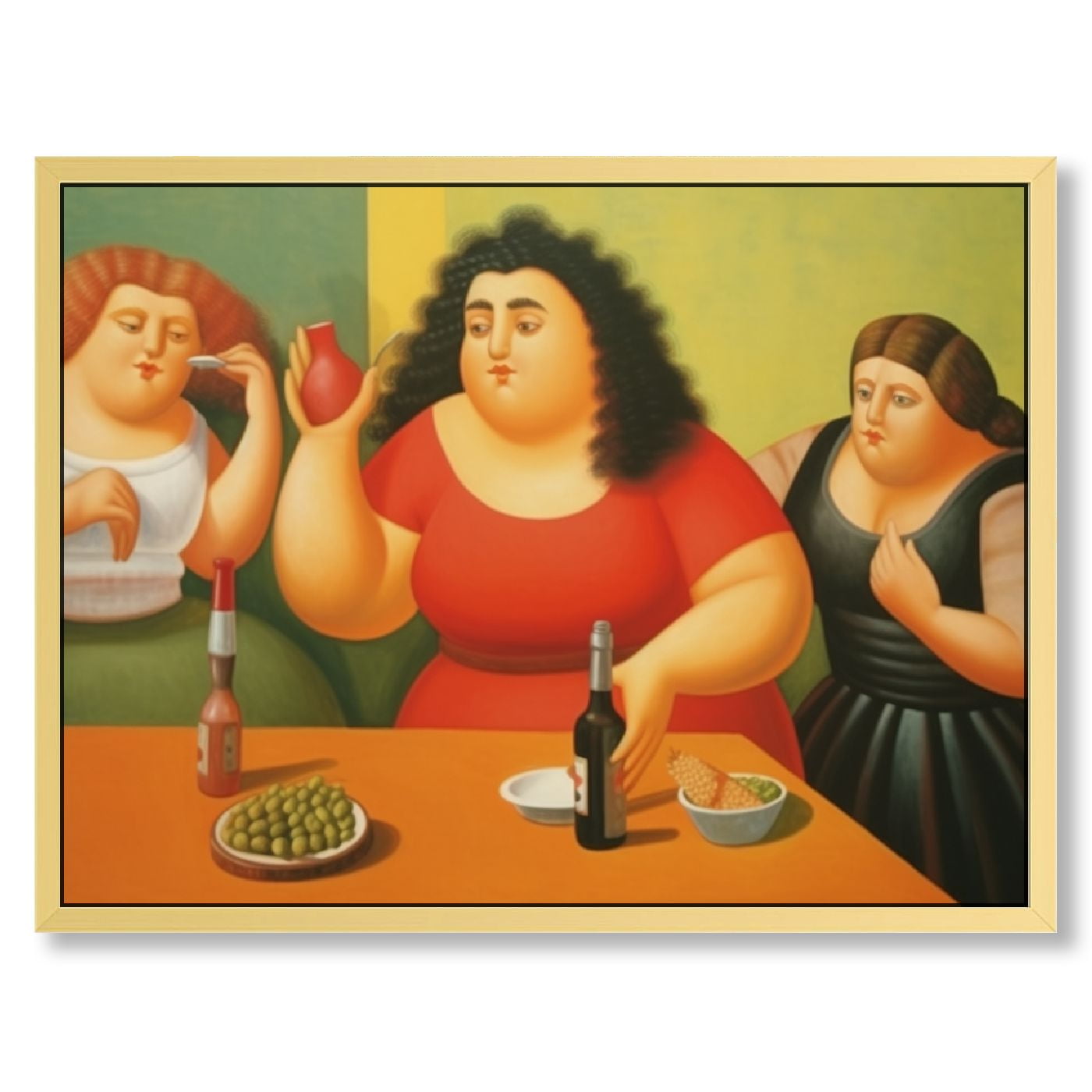 Nawypu Fernando Botero Three Women Drinking Poster Wall Decor Wall Art ...