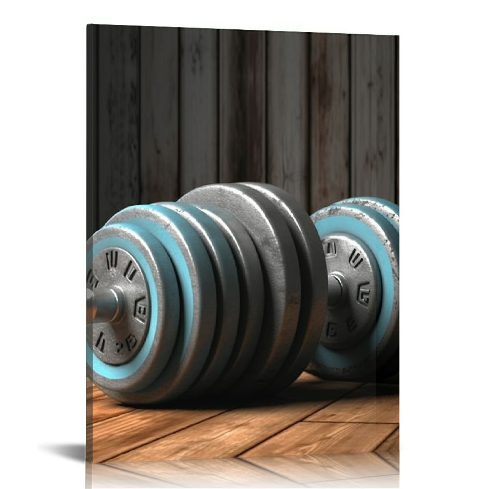 Nawypu Fitness Wall Art Gym Canvas Print Decor Modular Dumbbells ...