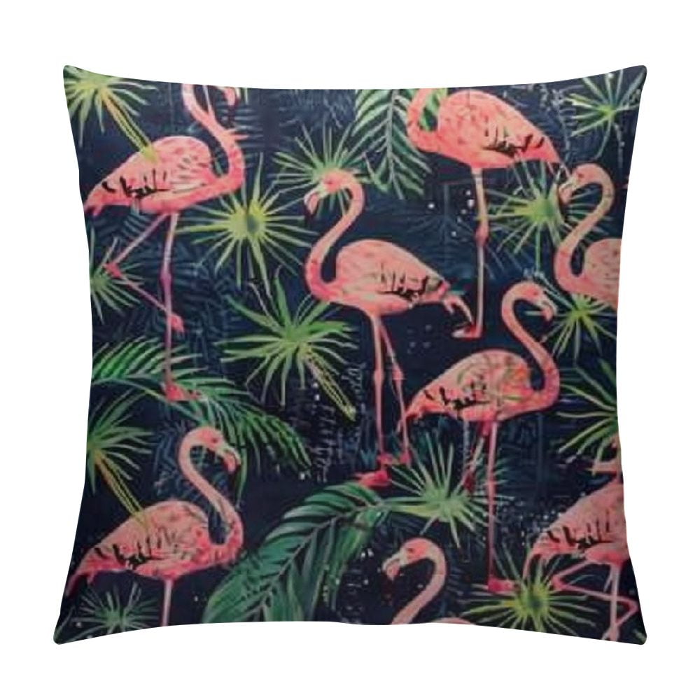 Nawypu Flamingo Body Pillow Cover Tropical Leaves Hawaiian Summer Green ...