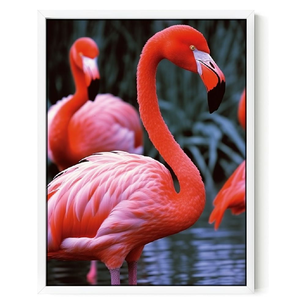 Nawypu Flamingo Canvas Wall Art Bird Wall Decor | Printed & Wooden ...