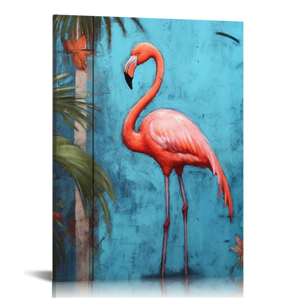 Nawypu Flamingo Canvas Wall Art Tropical Animal Picture Painting Prints ...