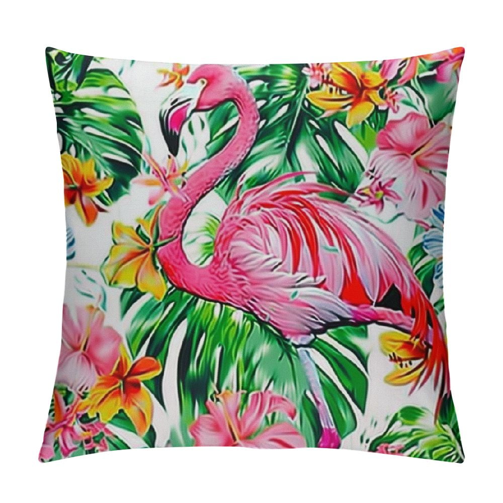 Nawypu Flamingo Summer Throw Pillow Cover 18X18 Modern Cushion Square ...
