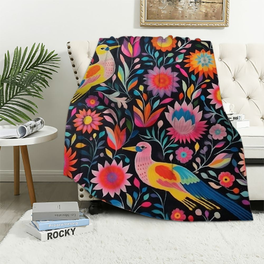Nawypu Flannel Throw Blanket Mexican Colorful and Ornate Ethnic Pattern ...