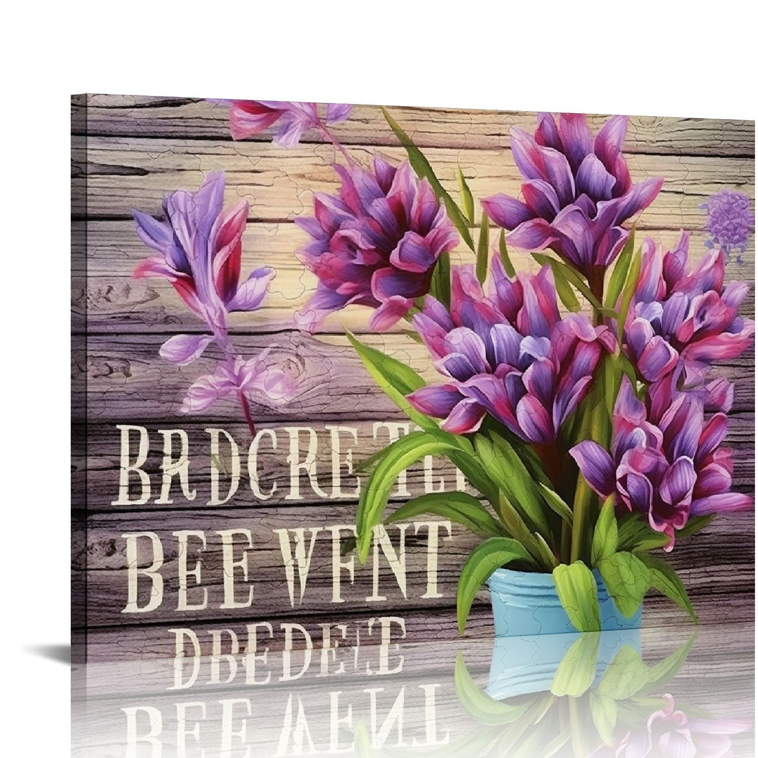 Nawypu Floral Bathroom Decor Wall Art Rustic Flower Inspirational ...