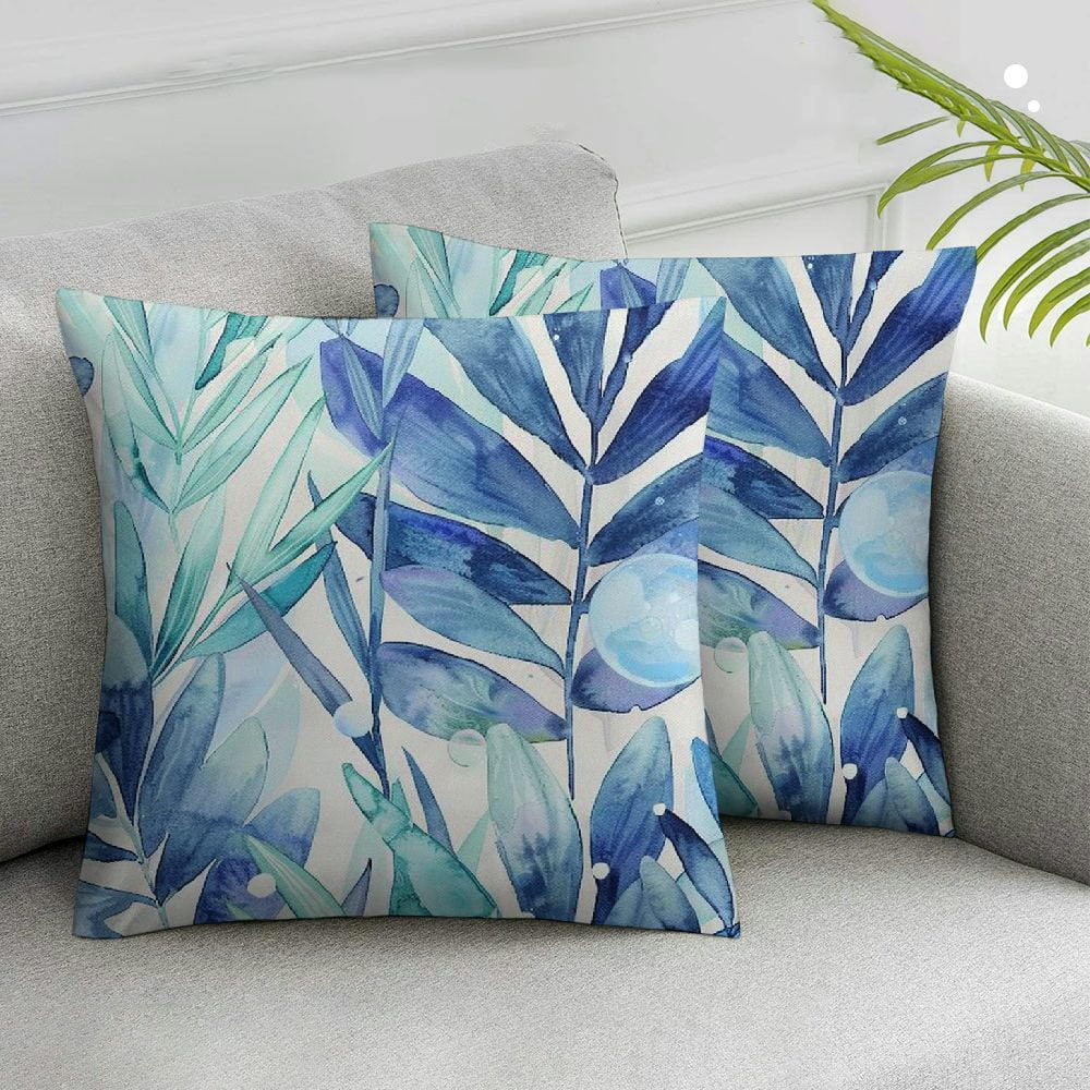 Nawypu Floral Pillow Covers Set of 2, Watercolor Floral Botanical Beige ...