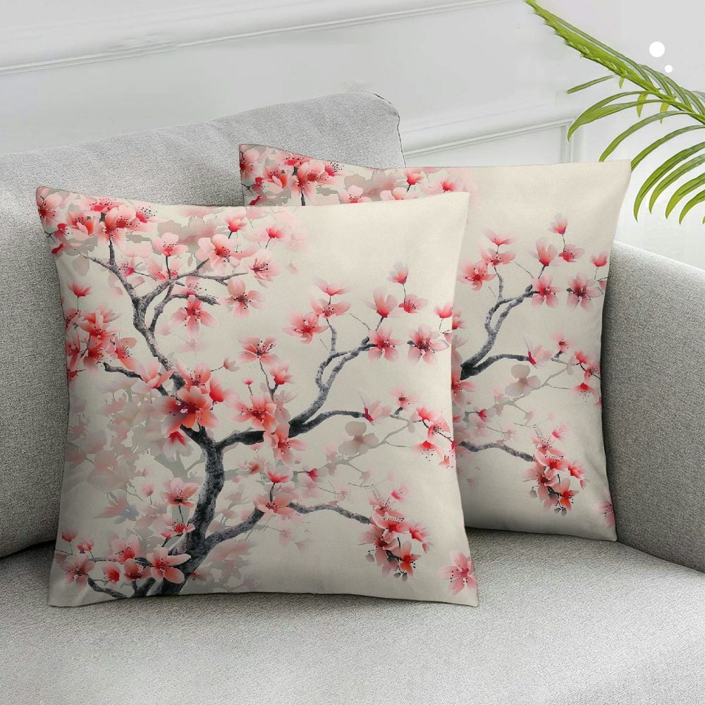 Nawypu Floral Throw Pillow Soft Cushion Cover 'Japanese Zen Flower ...