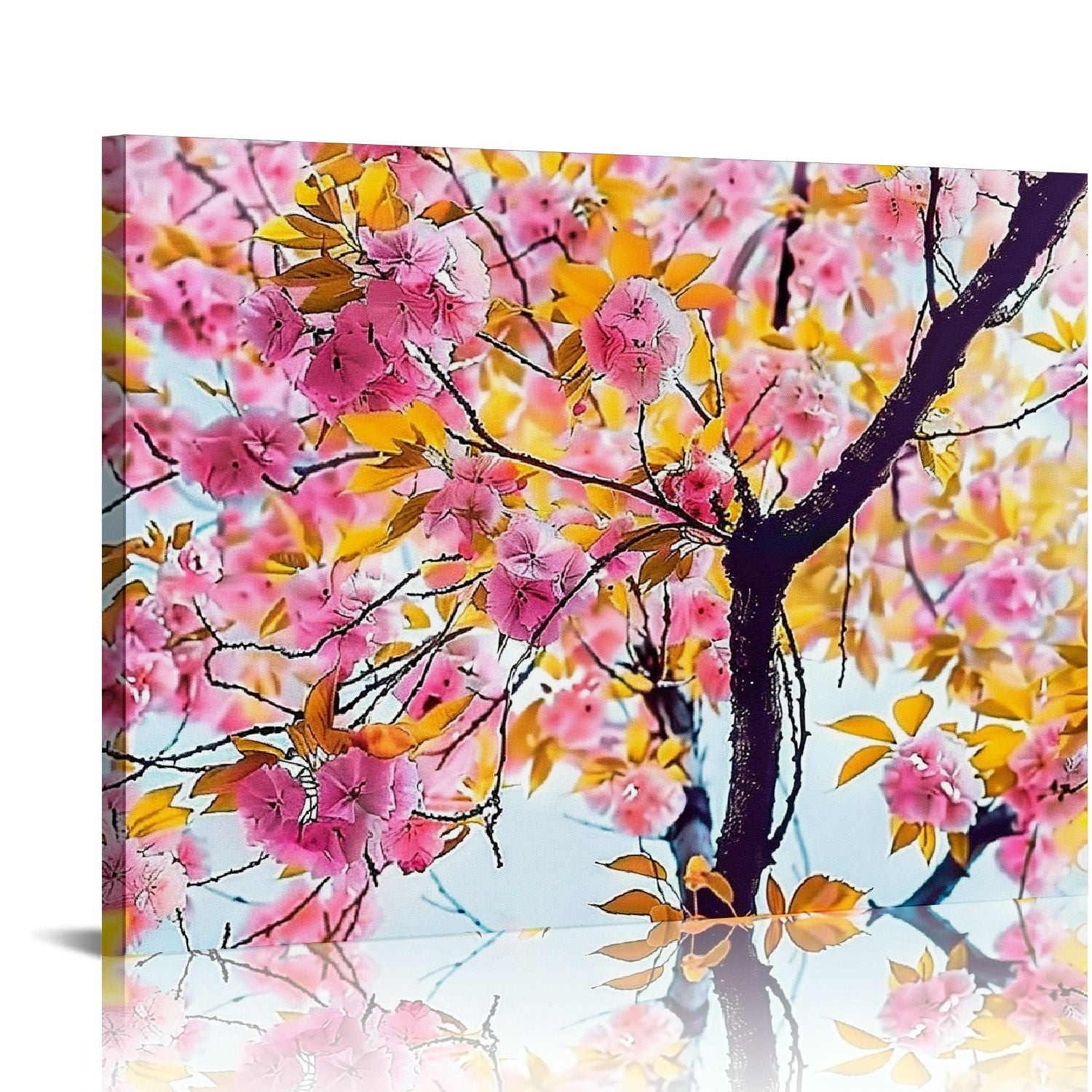 Nawypu Flower Canvas Wall Art Cherry Sakura Blossom in Spring Picture ...