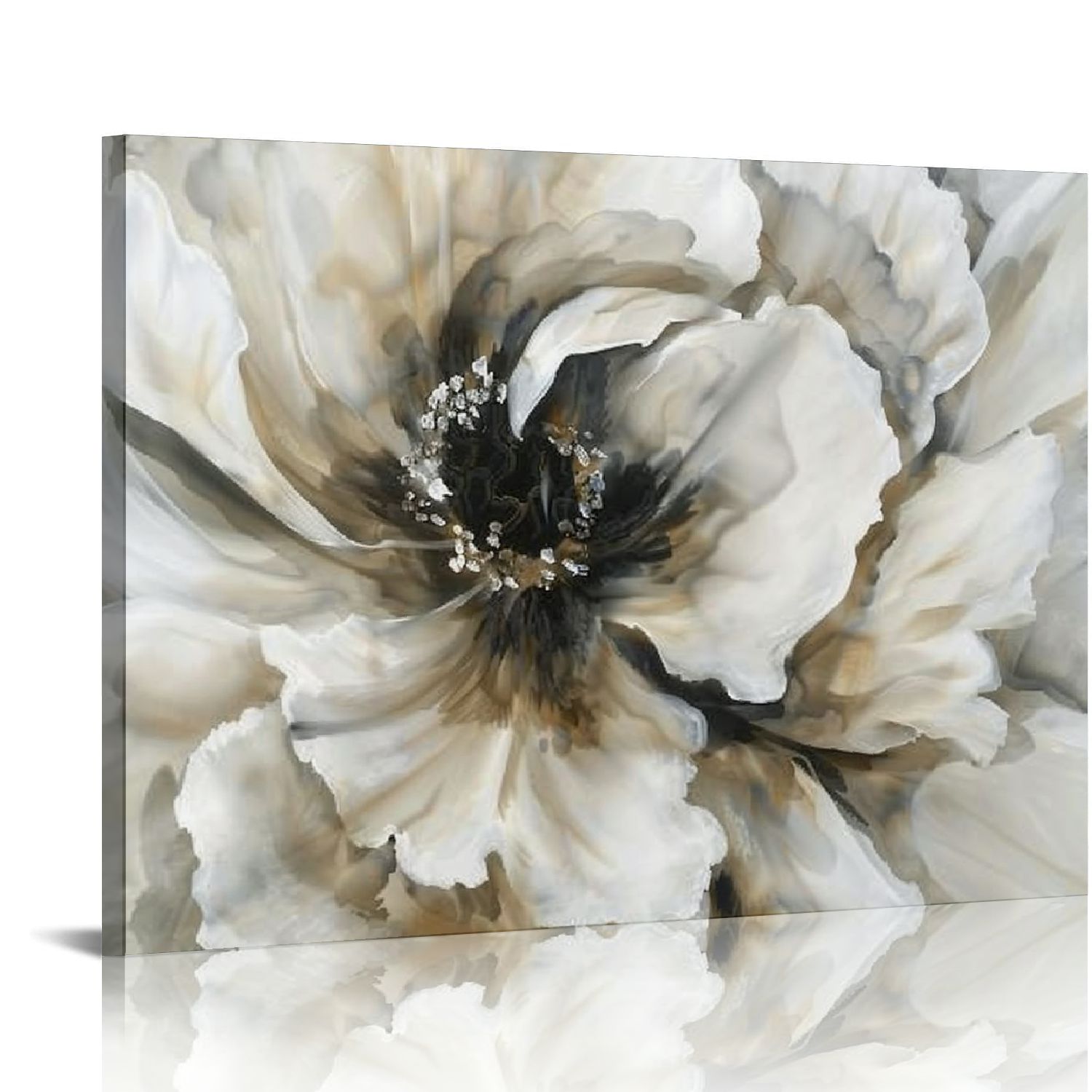 Nawypu Flower Picture Decor Canvas Wall Art Gary Floral Painting for ...