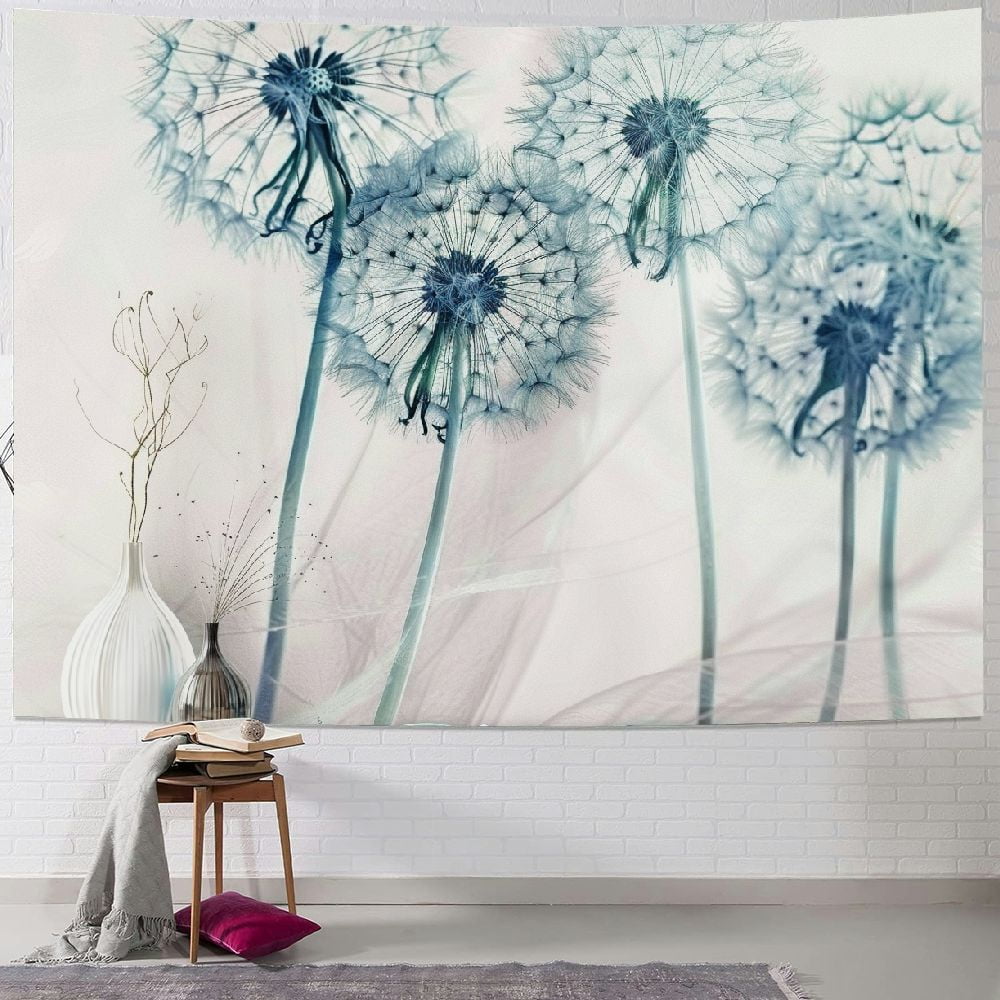 Nawypu Flower Tapestry, Unusual Image of Dandelions on Simple ...