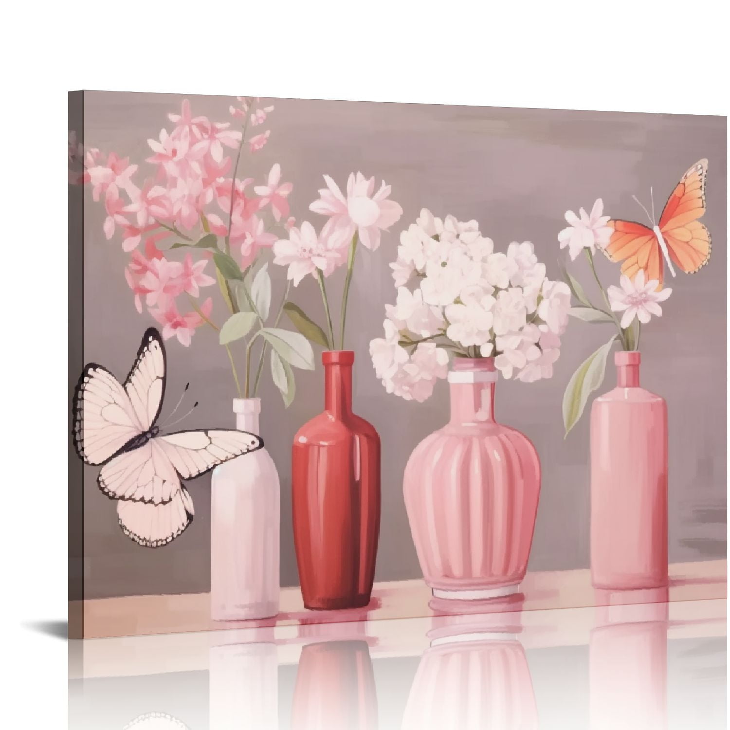 Nawypu Flower in Vase Canvas Wall Art Floral Painting Vase Poster ...