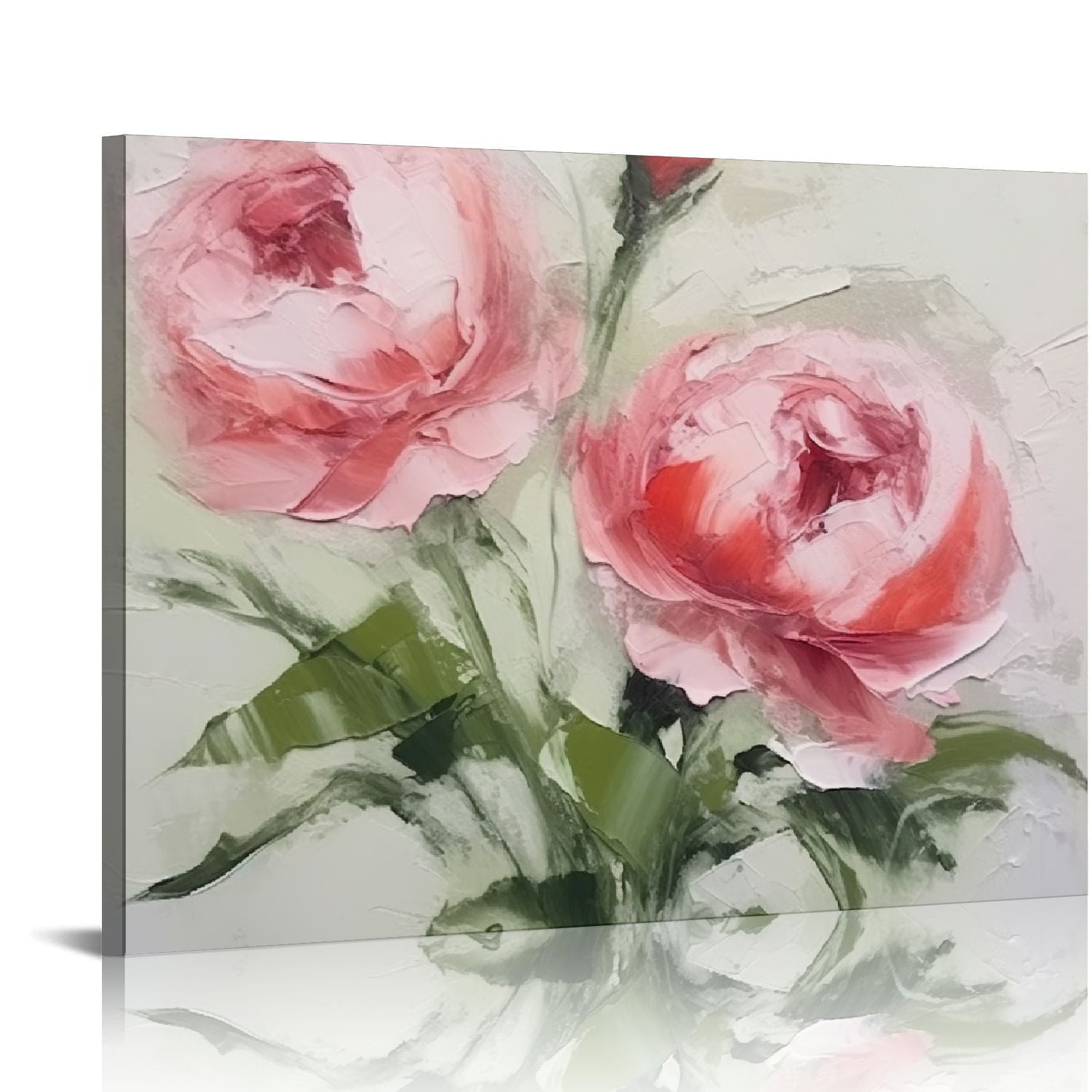 Nawypu Flowers Pictures Wall Decor Rose Wall Art Pink Floral Canvas ...