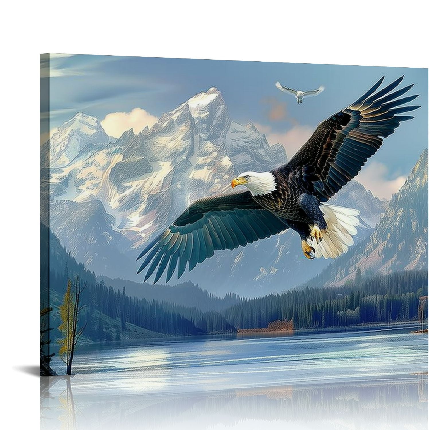 Nawypu Flying Eagle Canvas Wall Art - Nature Pictures for Wall Decor ...