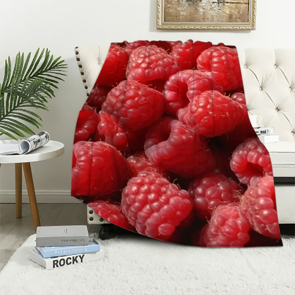 Nawypu Food Raspberry Blanket Cozy Soft Lightweight Flannel Throw ...