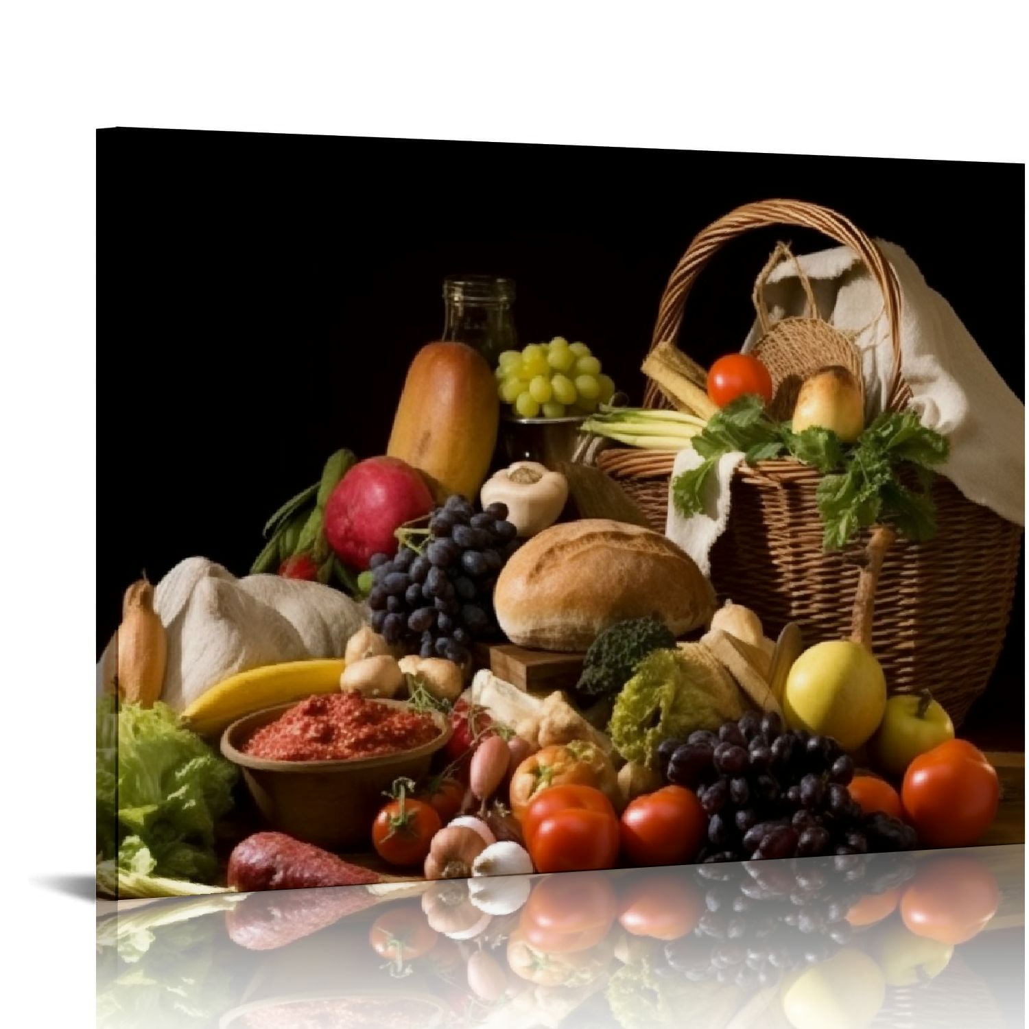 Nawypu Food Vegetable and Fruit Kitchen Canvas Wall Art Prints Artwork ...