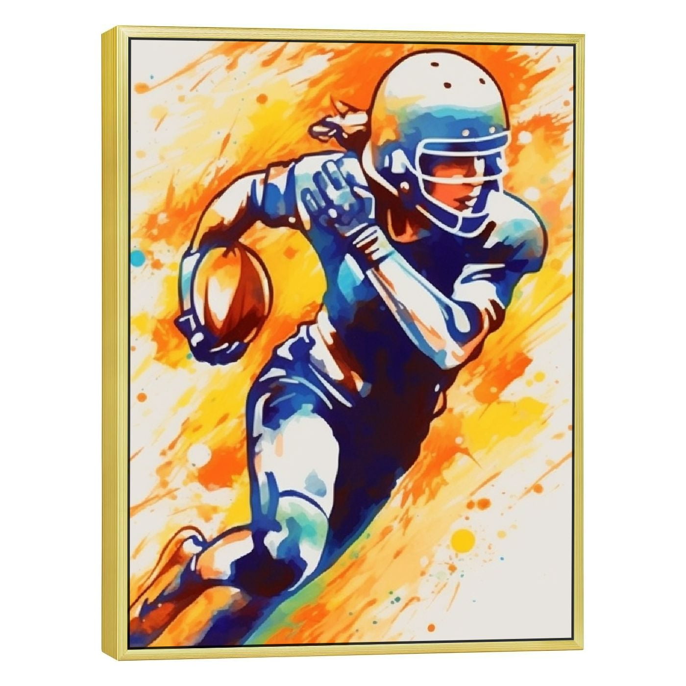 Nawypu Football Player Watercolor Wall Art Football Man Canvas Painting ...