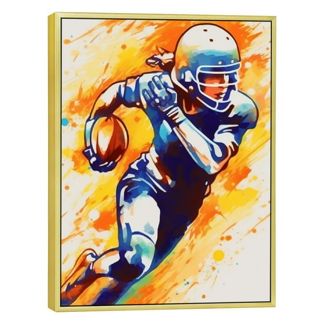 Nawypu Football Player Watercolor Wall Art Football Man Canvas Painting ...