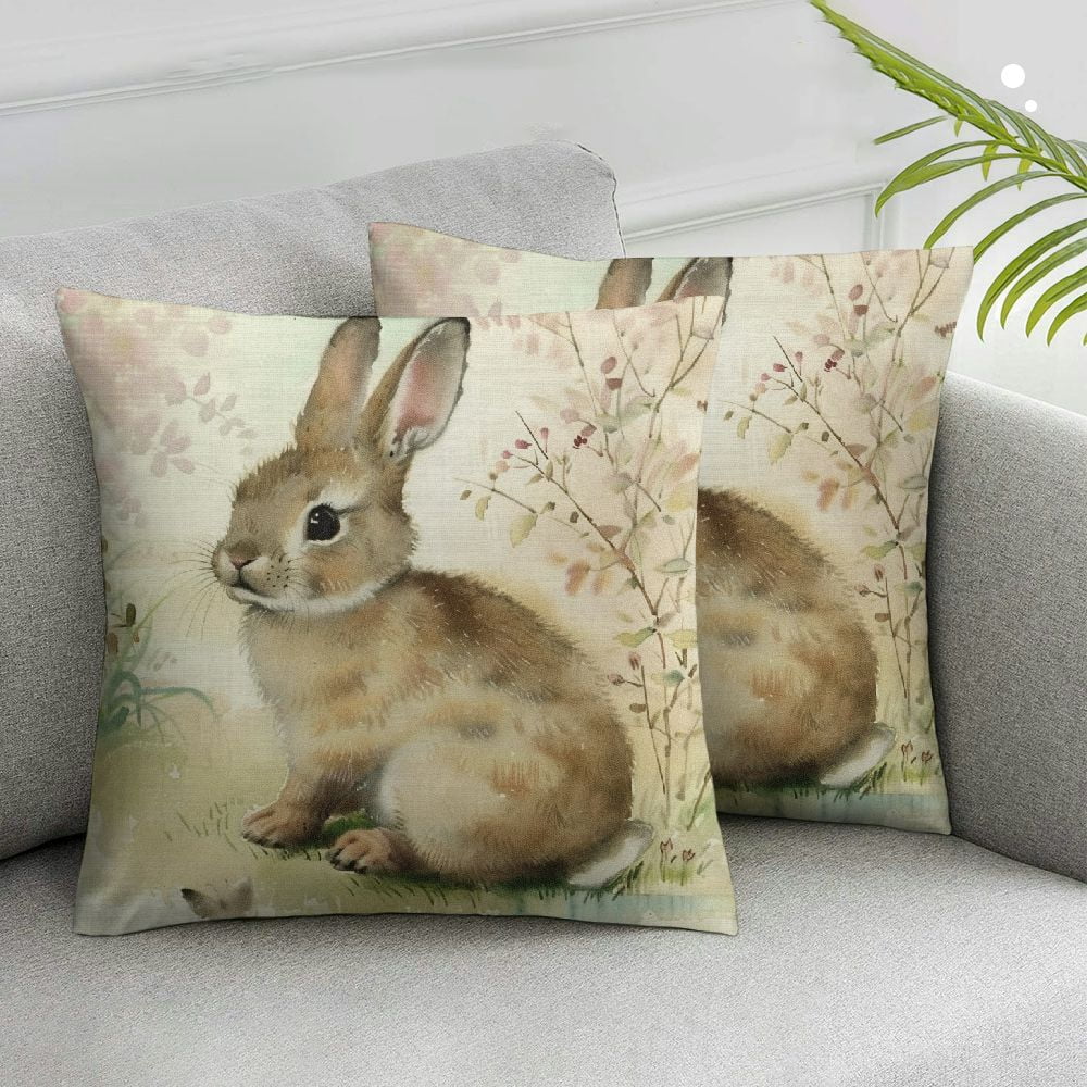 Nawypu Forest Animals Pillow Covers Deer Fox Rabbit Bear Decorative ...
