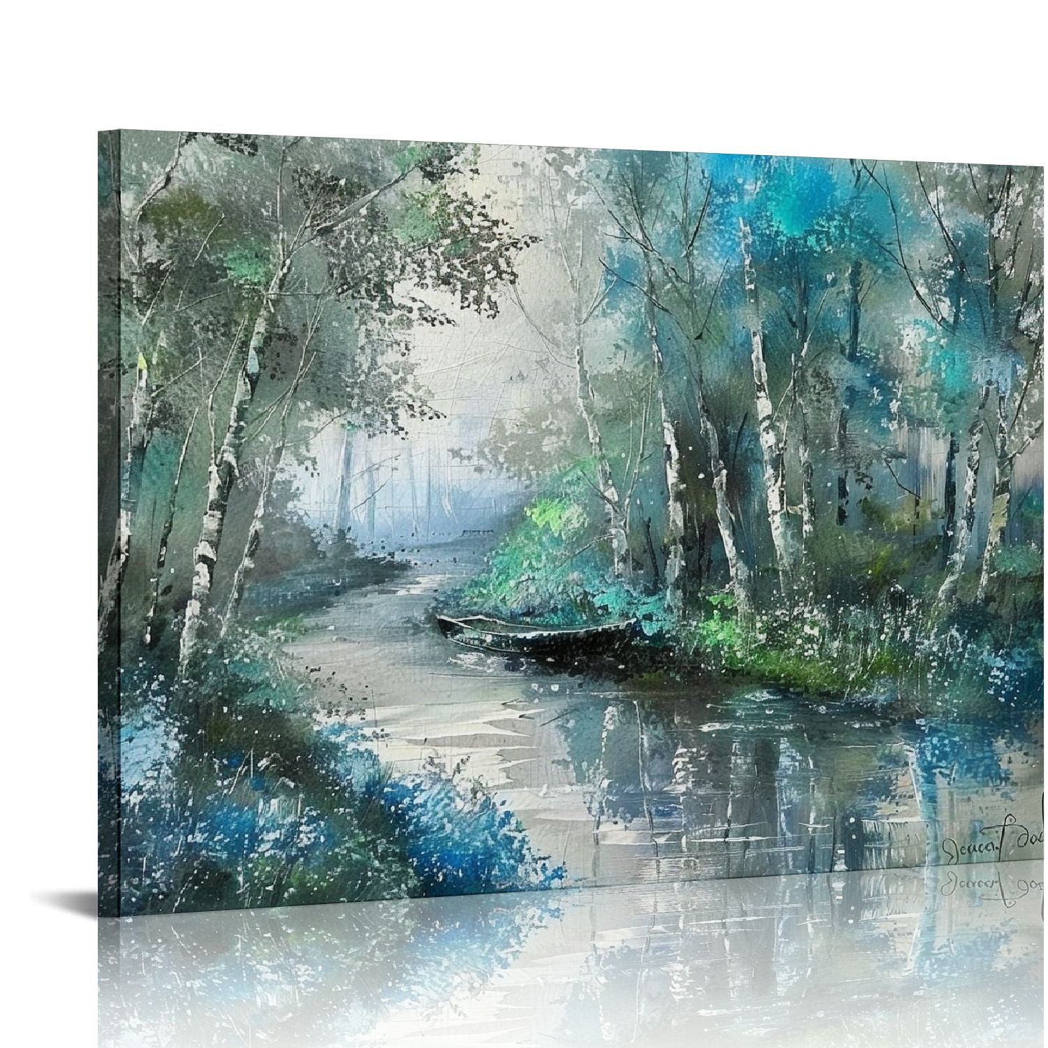 Nawypu Forest Wall Decor/Blue Canvas Prints/Botanical Plant Wall Art ...