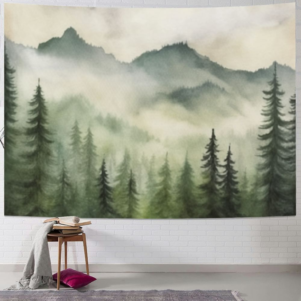 Nawypu Forest Watercolor Painting of Nature Landscape Forest Tree ...