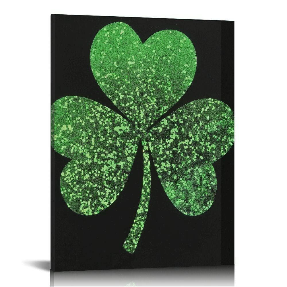 Nawypu Four Leaf Clover Lucky Wall Artwork Framed Canvas Hanging ...