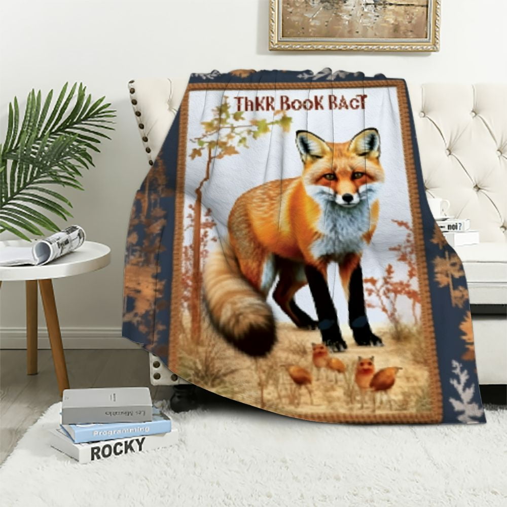 Nawypu Fox Blanket Cute Fox Plush Throw Blanket Super Soft Cozy Warm ...
