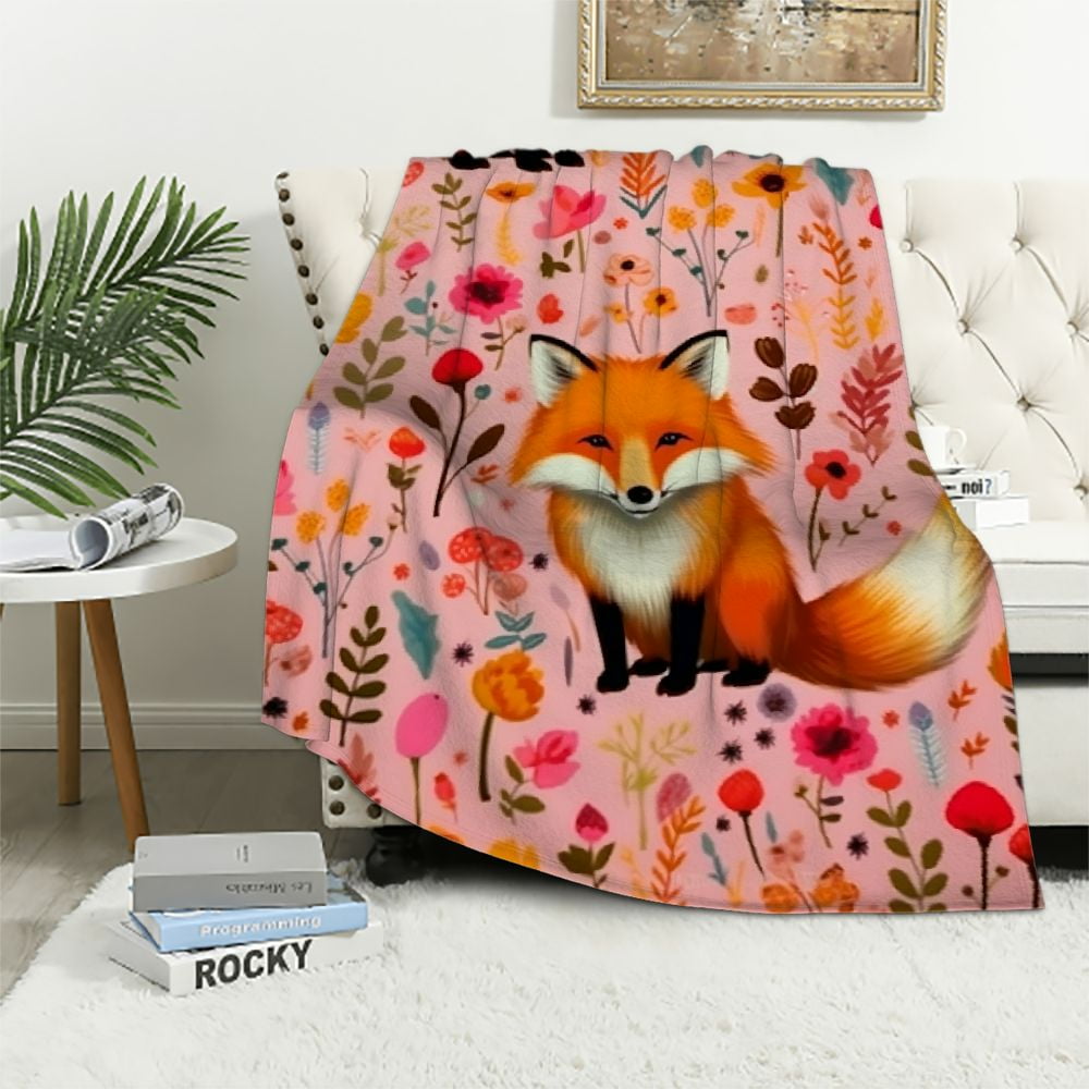 Nawypu Fox Blanket for Girls, Fox Gifts for Girls Kids Cute Pink Fox ...
