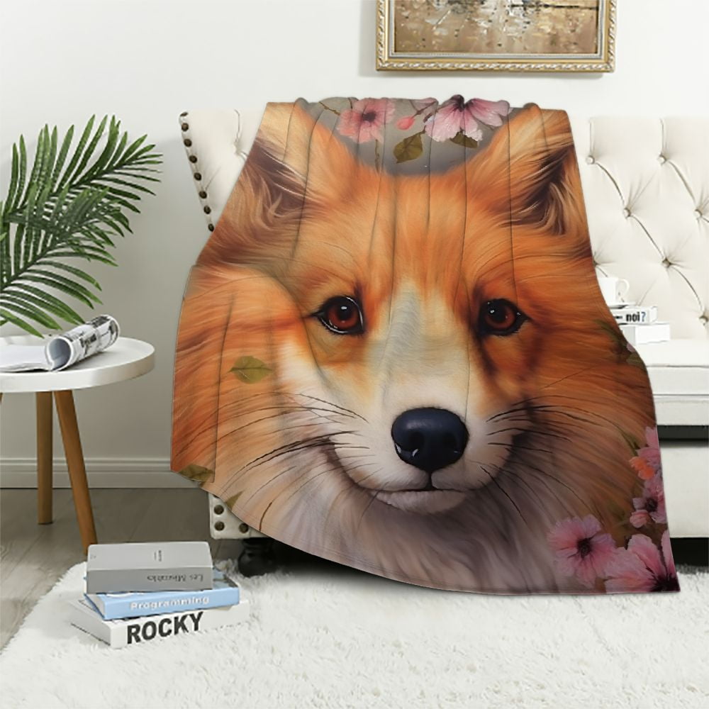 Nawypu Fox Blanket Soft Cozy Cute Fox Throw Blanket Warm Lightweight ...